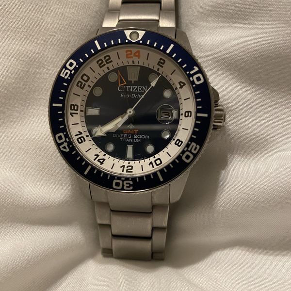 Citizen promaster gmt diver titanium Blue / white box papers $325 model ...