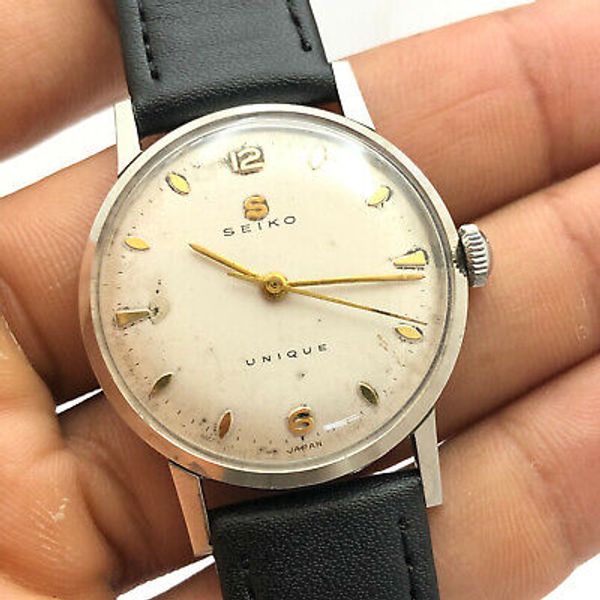Vintage Seiko UNIQUE S Logo Winding Mens Wrist Watch 15 Jewels Japan Case 33mm | WatchCharts ...