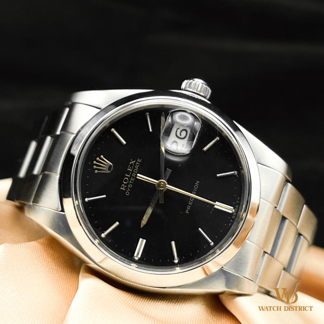 Fully Serviced 1983 34mm Rolex Oysterdate Precision 6694 Black-Gold ...
