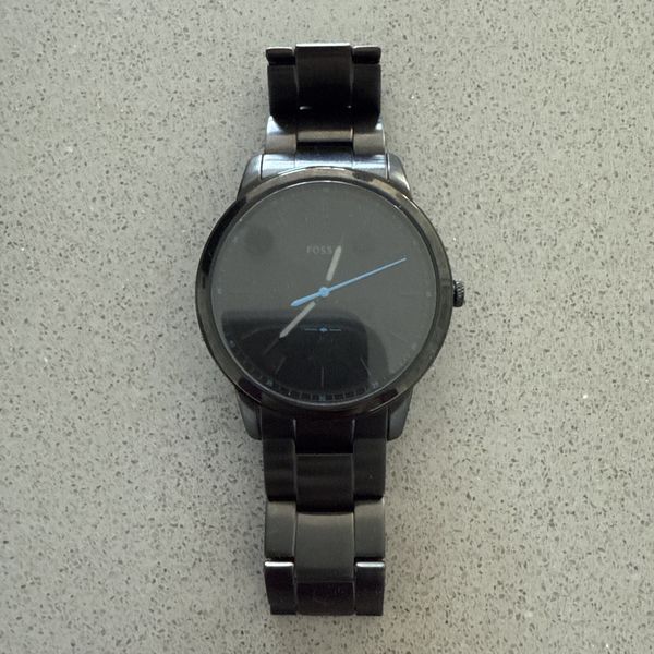 Fossil Men's FS5308 Black Stainless Steel Analog Watch *NEW BATTERY ...