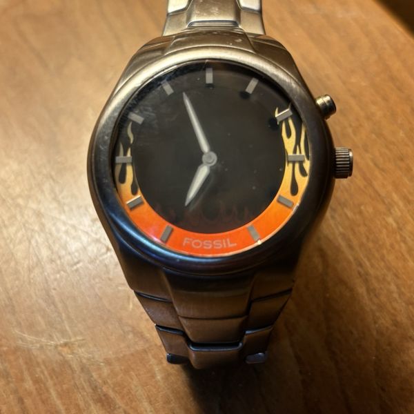 FOSSIL Big Tic JR-8115 Flame's Animation Clean RARE Men's Wristwatch New Battery | WatchCharts ...