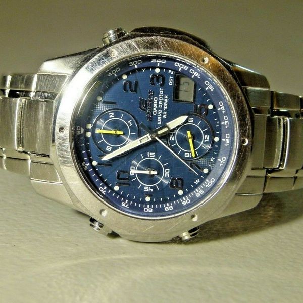 CASIO EDIFICE TOUGH SOLAR WAVE CEPTOR EQW 700 CHRONOGRAPH WATCH 4717 ...