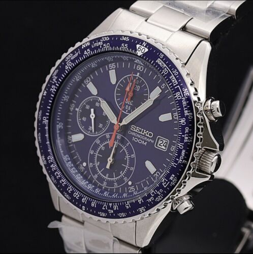 (mint) Seiko Pilot Flightmaster Chrono Blue Men's SND255, 7T92-0CF0 ...