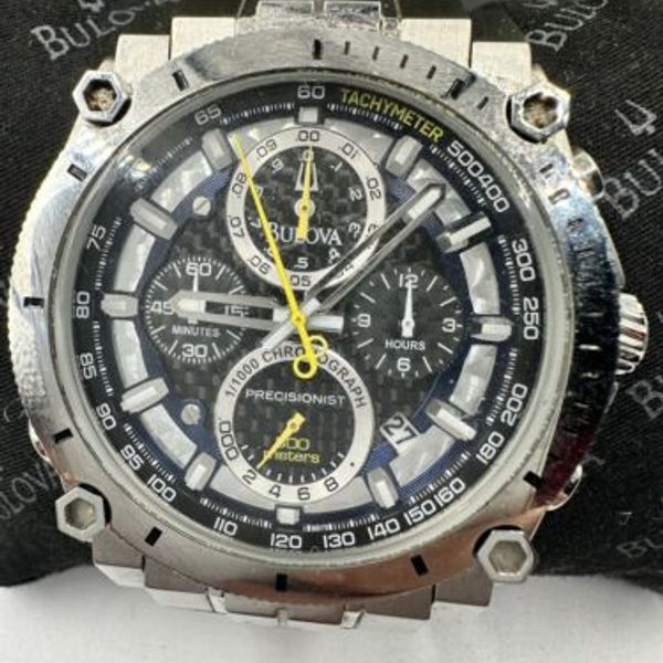 Bulova Men's Watch 96B175 Precisionist Quartz Chronograph Silver ...
