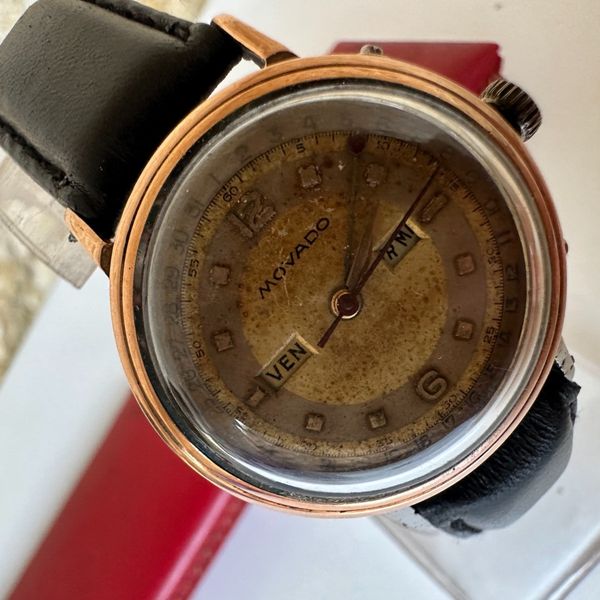 1950's Vintage Movado Calendomatic Astro Watch Triple calendar Gold ...