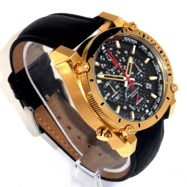 BULOVA $875 MEN'S GOLD PRECISIONIST CHRONO DIVER 300M WATCH, BLACK DIAL ...