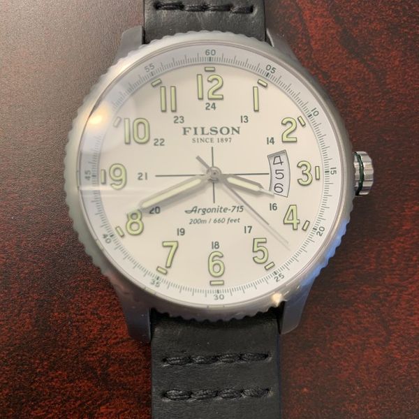 Filson Mackinaw Field Watch (white face) $199 | WatchCharts Marketplace