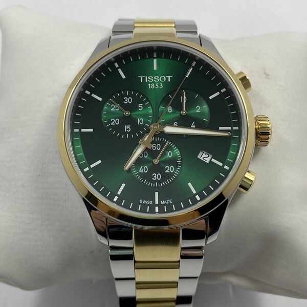 Tissot Chrono XL Quartz Green Dial Two Tone Steel Men's Watch ...