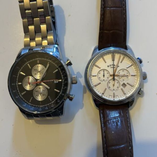 2 Wrist Watches Rotary Seconda Chronograph Need Batteries | WatchCharts ...