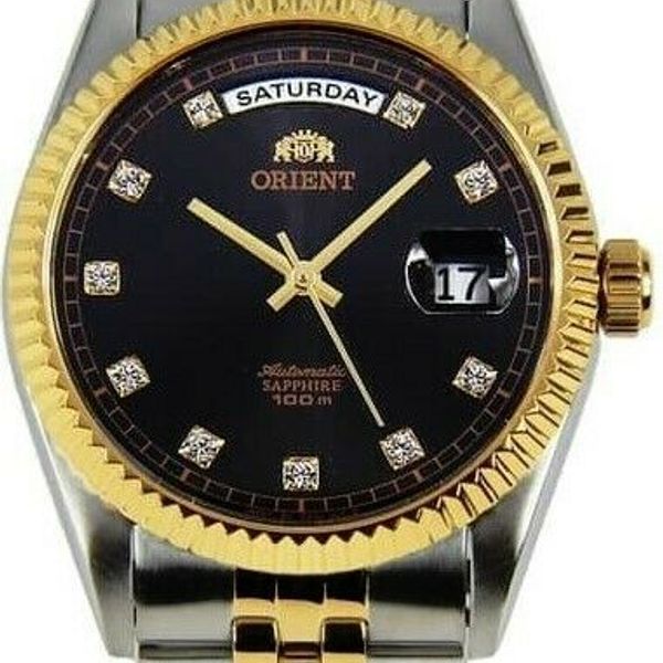 Orient SEV0J002B / EV0J002B President Day Date Jubilee with Fluted ...
