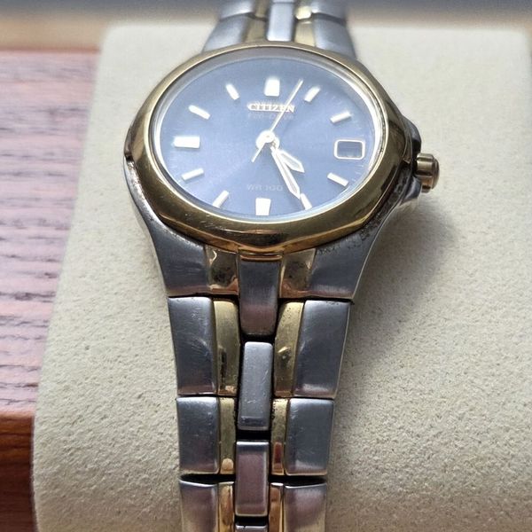 Vintage Citizen Paradigm E011-K15711 Eco-Drive Solar Gold Silver Tone ...