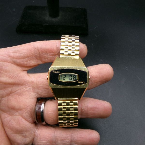 Vintage Timex SSQ Digital Men's Gold Wristwatch | WatchCharts Marketplace