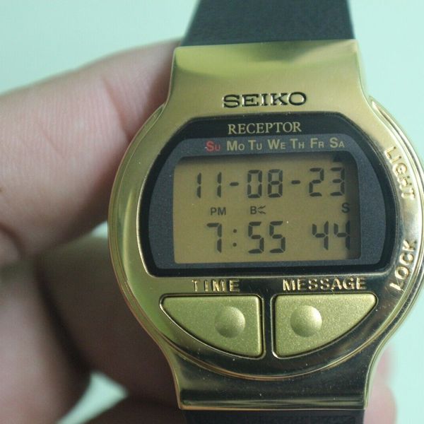 Vintage SEIKO Receptor Time Message Digital Men's Watch MA52 4A00 ...