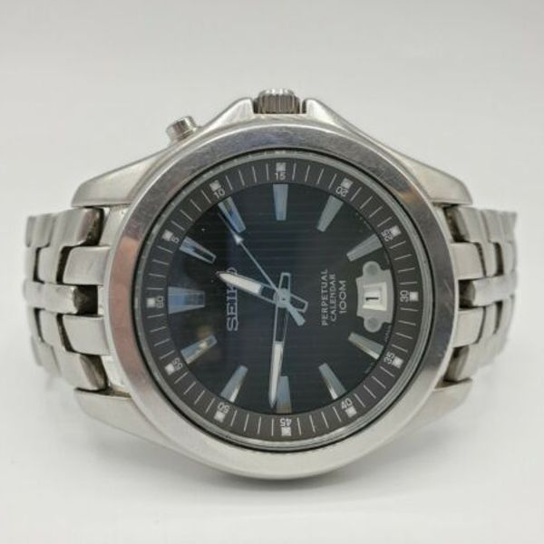 Seiko Perpetual Calendar Men's Watch 6A32-00P0 Stainless St. Running ...
