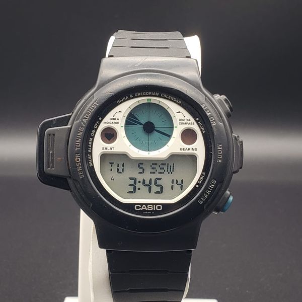 Vintage Casio 1044 Cpw-310 Islamic Prayer Compass Qibla wristwatch ...