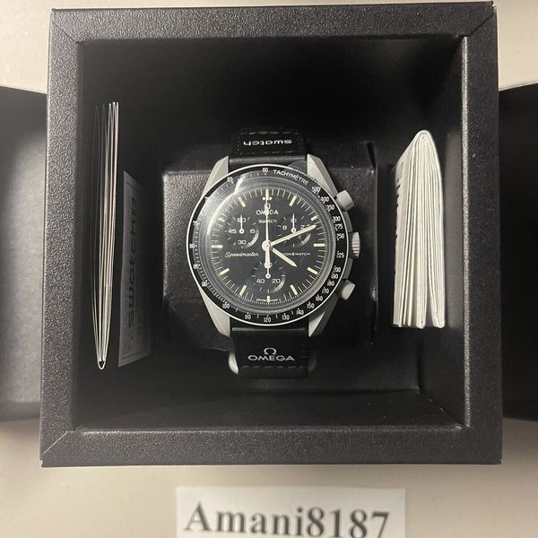 Omega X Swatch Mission To The Moon ð Moonswatch Watch Authentic With ...