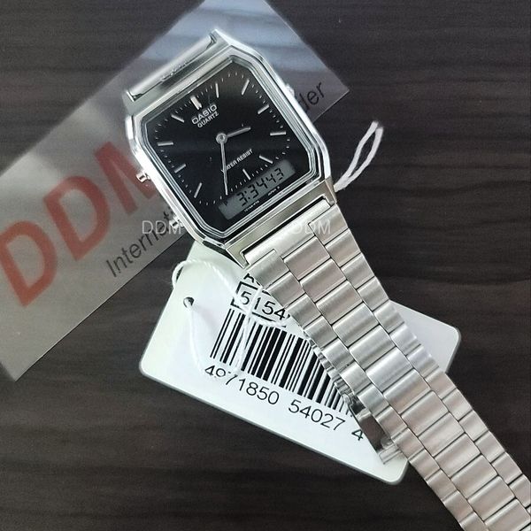 CASIO Watch ORIGINAL AQ-230A-1D Retro Vintage Series Digital SILVER ...