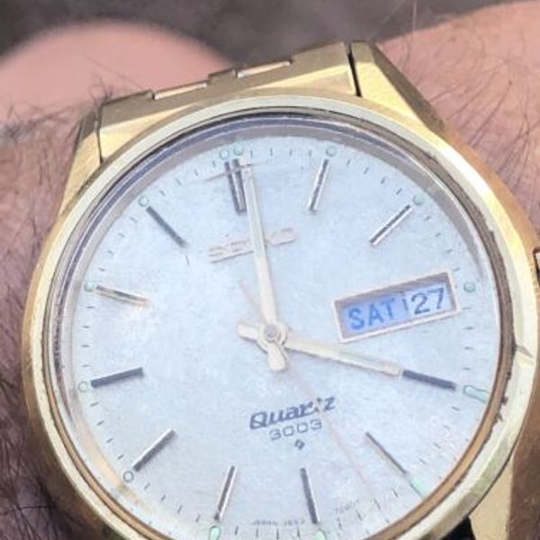 Seiko 3003 men's quartz gold color watch A3863-7049 works great ...
