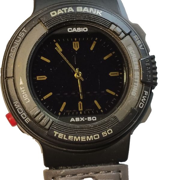 Vintage Casio Watch ABX 50 "Analog Telememo" Adjustable Display ...