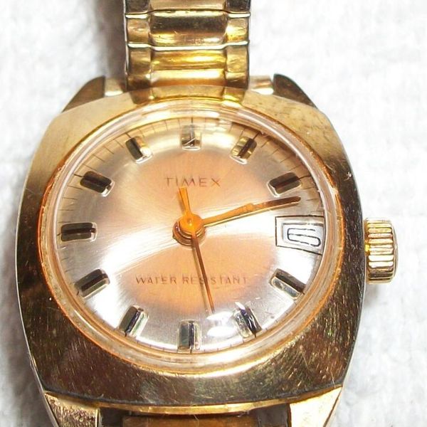 70's Vintage TV Bezel Timex Mechanical Watch Gold Tone Gold Dial Runs Great | WatchCharts ...