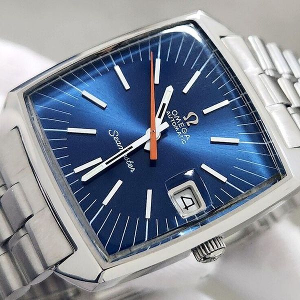OMEGA SEAMASTER AUTOMATIC 166042 CAL565 DATE BLUE DIAL MEN'S WATCH ...