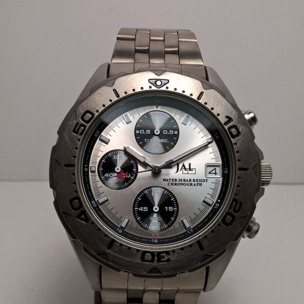Rare Seiko JAL Panda Dial V657-0B50 1/10sec Titanium Chrono; Bracelet | WatchCharts