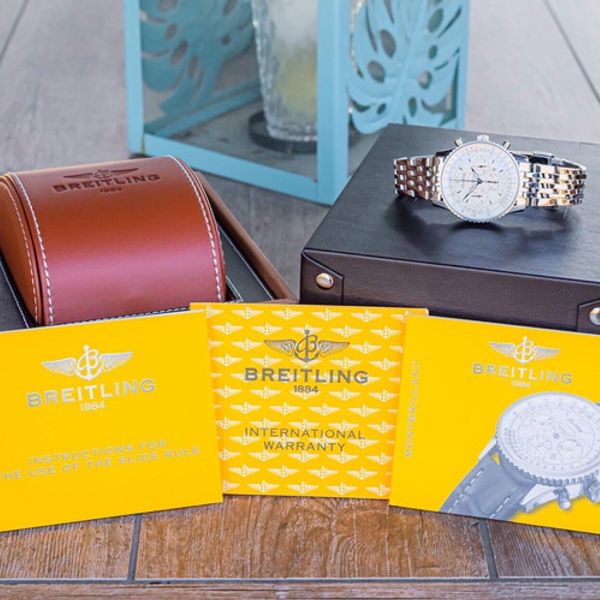 FS: Breitling Montbrillant Navitimer 38 Silver Dial Box Papers Steel ...