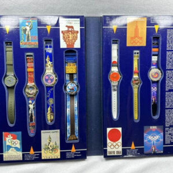 Swatch Historical Olympic Games Collection 1996 Set of 9 Watches in Box ...