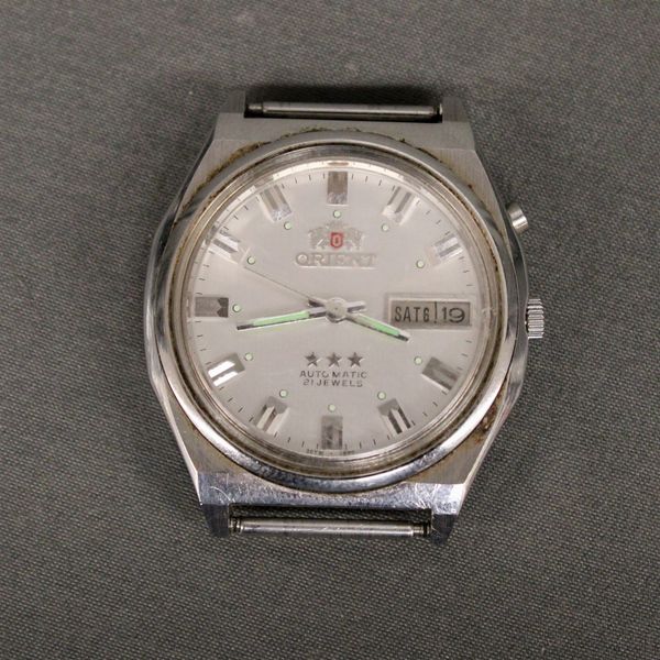 Stainless Steel Orient Automatic 21 Jewels Day,Date Wrist Watch Runs ...