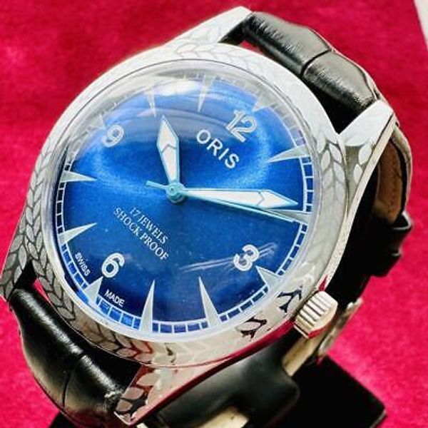 ORIS Blue dial Mechanical Hand-Wound Watch Stainless Steel Blue dial ...
