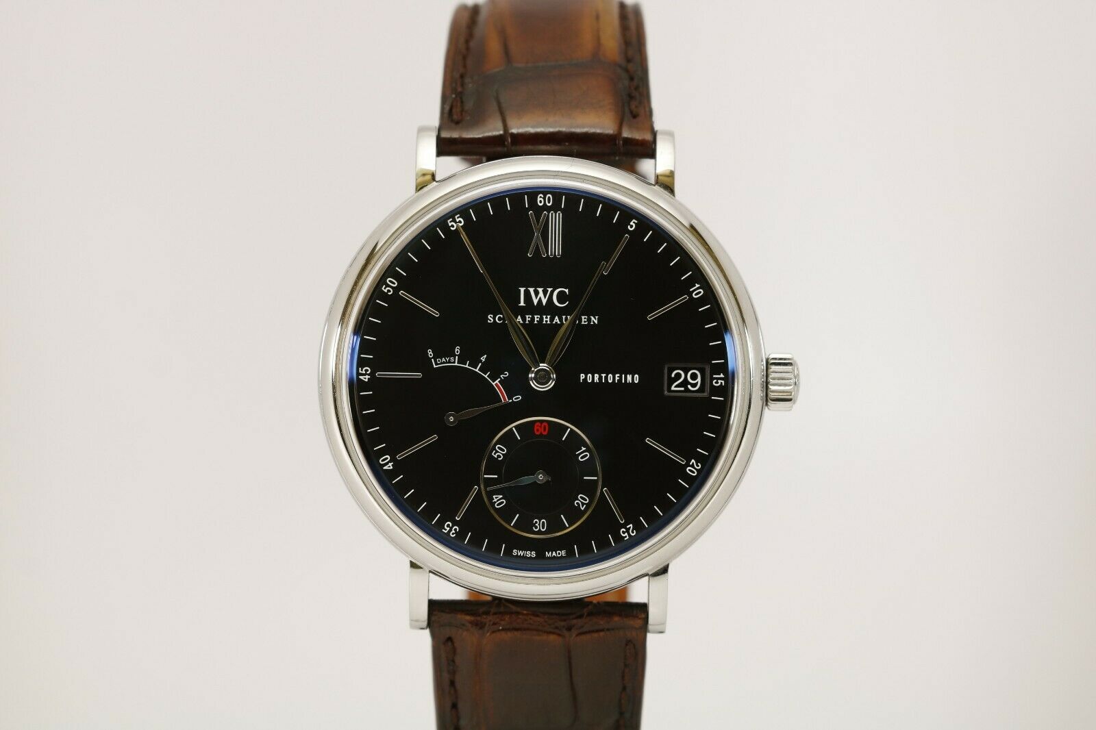 IWC Portofino Hand Wound Eight Days Power Reserve 45mm Watch 5101 ...