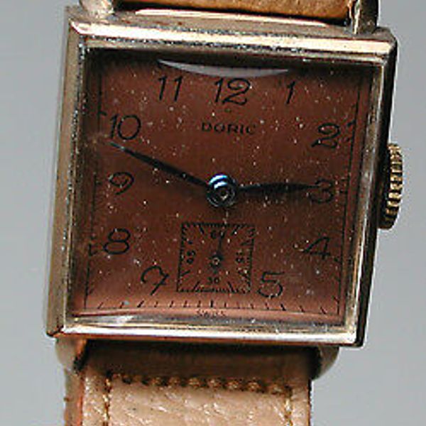 New RARE Antique Vintage DORIC Yellow Gold GF Mens Wrist Watch #YY134 ...