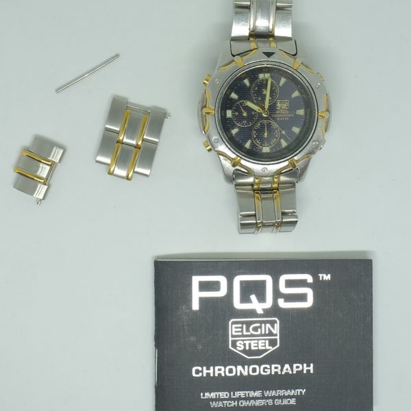 ELGIN Chronograph Solar Watch 5 ATM PQS Water Resistant Men's Luxury ...