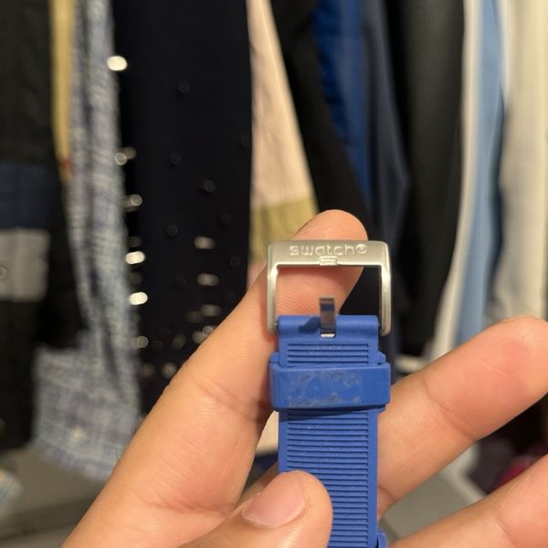 Swatch Blue Is All Chron Menâ s Watch Rubber Strap | WatchCharts ...