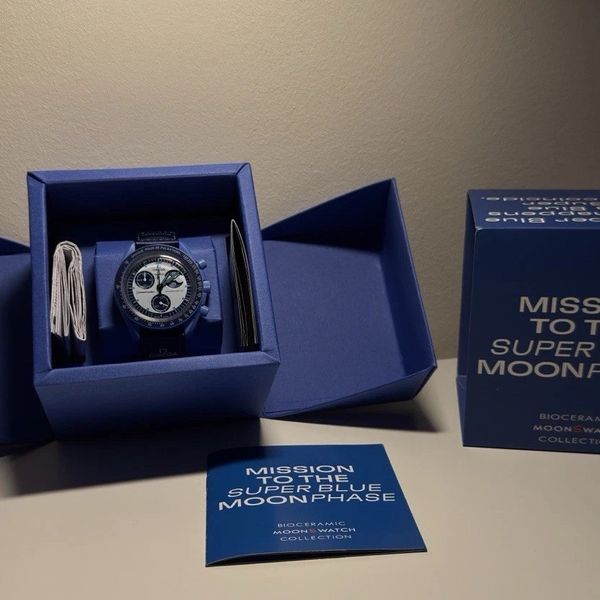 Omega X swatch Moonswatch Blue Moonphase NO RESERVE | WatchCharts ...