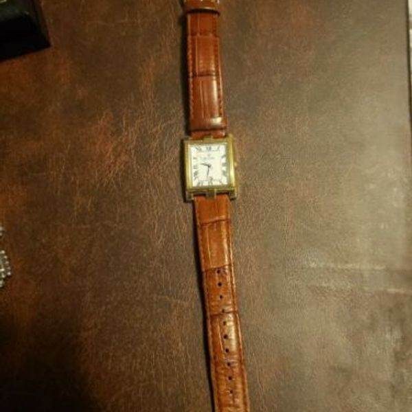 Mens bulova A8 watch Day Date C860605 needs batteries leather band ...