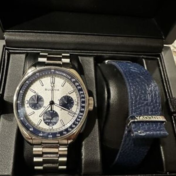 Bulova Men's Lunar Pilot Silver Dial Watch - 98K112 | WatchCharts ...