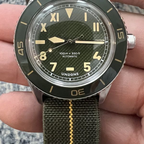 Undone Basecamp Cali Green Automatic Watch Green NATO strap (No Box, No Papers) | WatchCharts ...