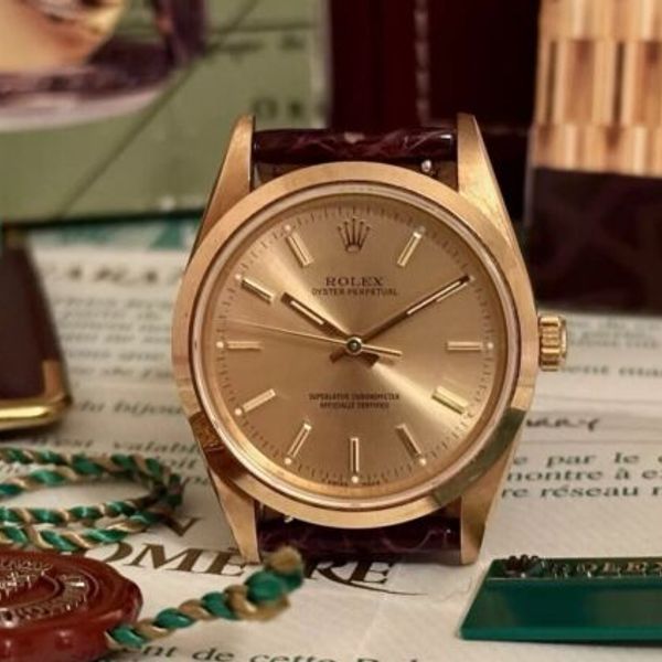 Rolex Oyster Perpetual 34 14208 18ct Full Set 1998 Box & Papers ...