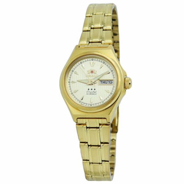 Orient Tri Star Automatic Champagne Dial Gold Tone Ladies Watch ...