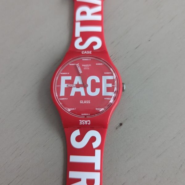 Swatch Swatchid SUOR115 41mm Silicone Red New Battery Running ...