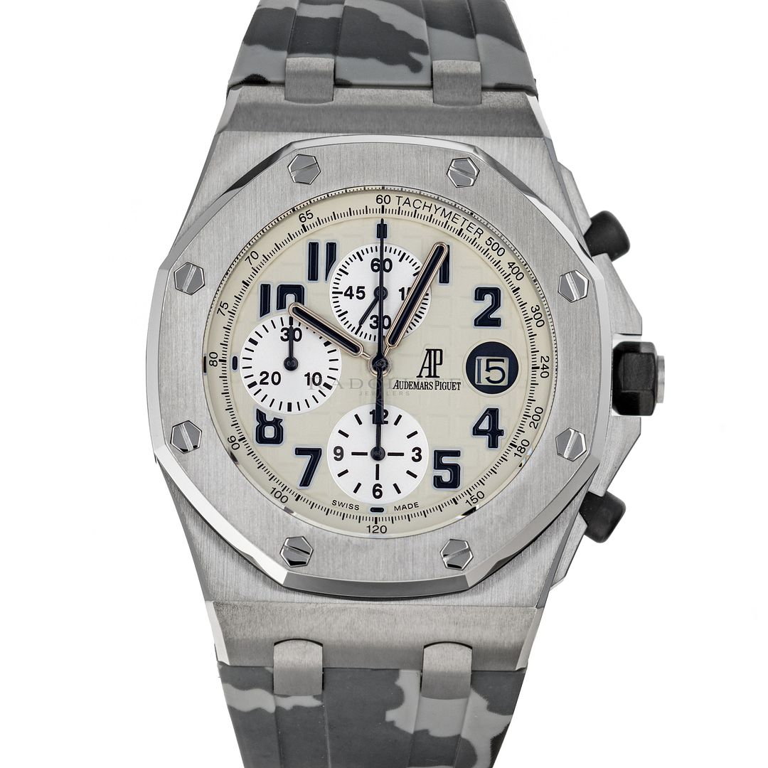 FS- Audemars Piguet 26170ST G Royal Oak Offshore Safari AP ROO Cream ...