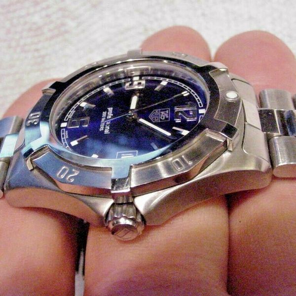 SWISS TAG HEUER PROFESSIONAL 200m Diver SS BRACELET MEN WATCH BLUE DIAL ...