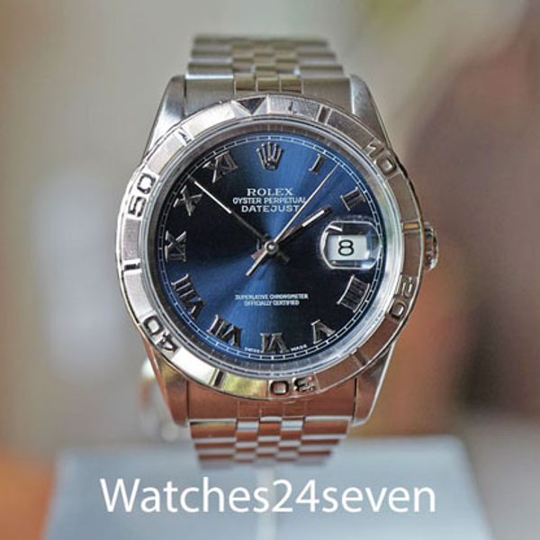 Fs rolex datejust "thunderbird" turn-o-graph blue 36mm ref. 16264 ...