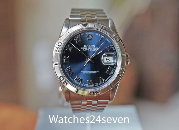 Fs rolex datejust "thunderbird" turn-o-graph blue 36mm ref. 16264 ...