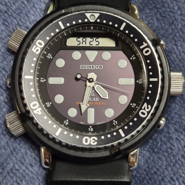 Seiko Prospex SNJ025 â Arnieâ Solar Diver 200M Ana-Digi Watch Excellent ...