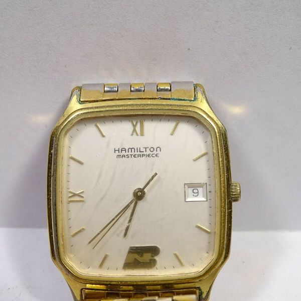 Vintage HAMILTON Masterpiece 7 Jewel Quartz Men's Wrist Watch 9742 runs ...