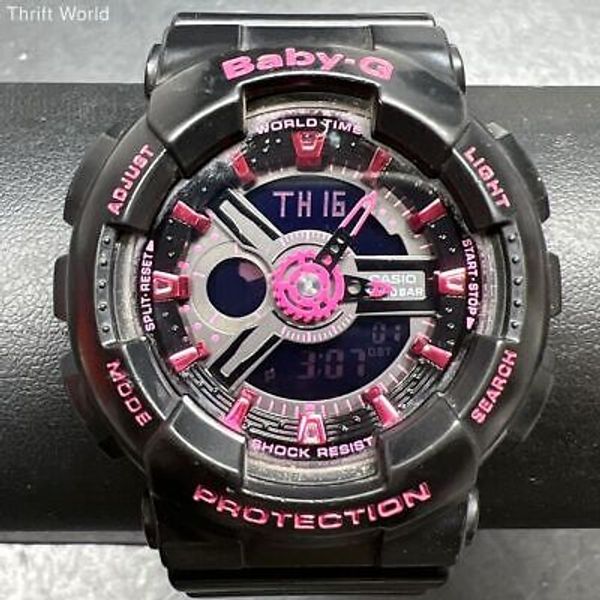 Casio Baby G 5338 BA-111 Black & Pink Digital Analog Watch Working ...