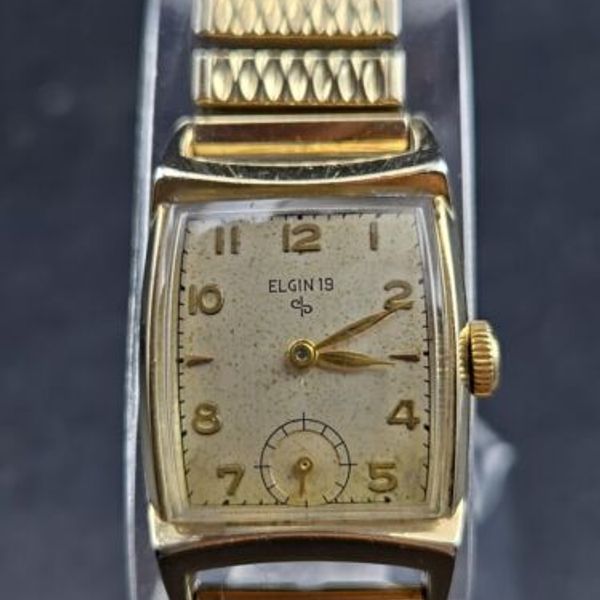 Vintage 10k Gold filled Elgin 671 19 Jewel Tank Men’s Manual wind Watch ...