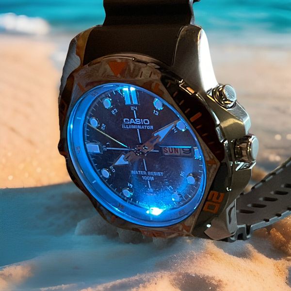 Rare, Casio MTD-1080, Illuminator Watch - 100m New Battery Analog ...